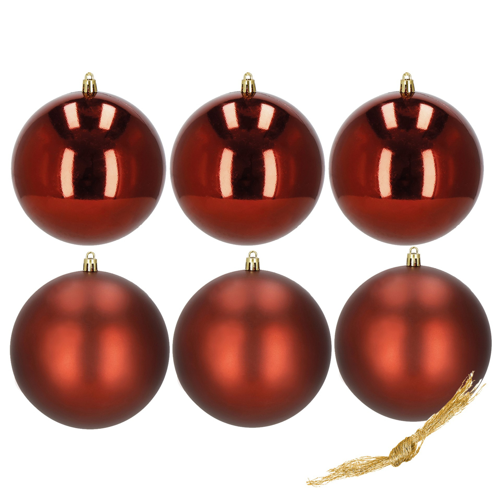 Czerwone bombki choinkowe 6 szt. ozdoby na choinkę 11 cm, dekoracje ...